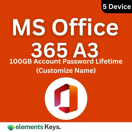 Buy Microsoft Office 365 A3 5-Device 100GB Lifetime License Custom Name